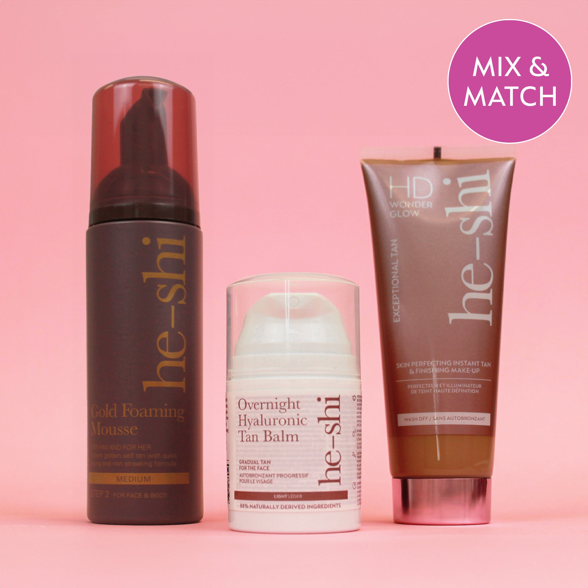 Face & Body Mousse Tan Trio – he-shi